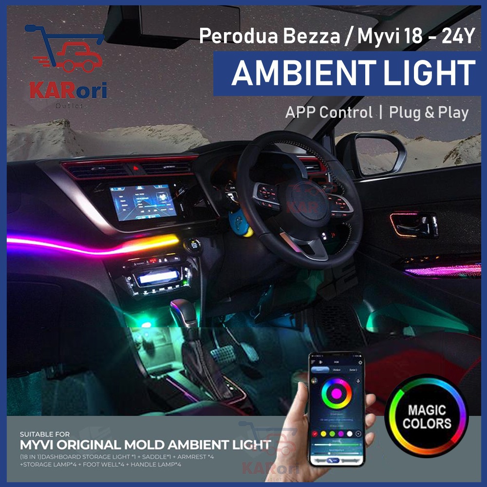 PERODUA MYVI 2018-2024 OEM INTERIOR LED AMBIENT LIGHT LAMP LIGHTS ...