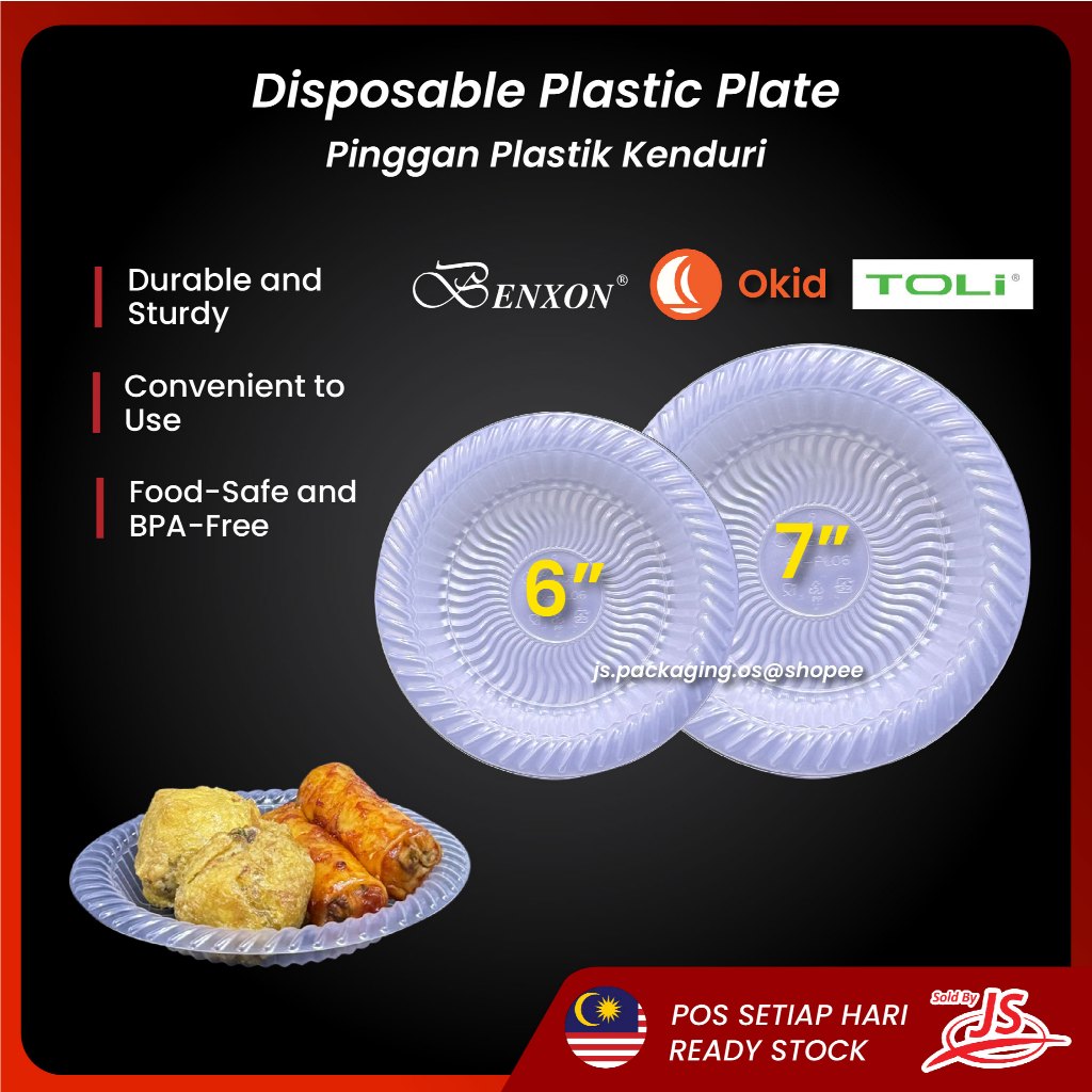PP Plate Plastic Disposable Party Small Plate [50Pcs] Pinggan Kecil ...