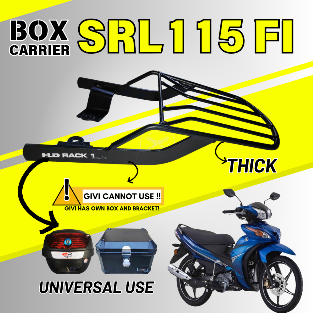 HLD SRL115 FI REAR BOX MONORACK BOX CARRIER BRACKET KAKI TABAK HEAVY DUTY KOTAK BESI BELAKANG ...
