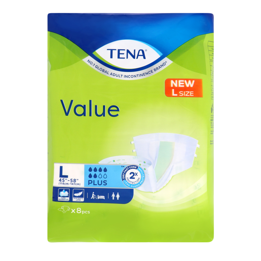 Tena Value Adult Tape Diapers L (1 CARTON = 8 PACKS) | Shopee Malaysia