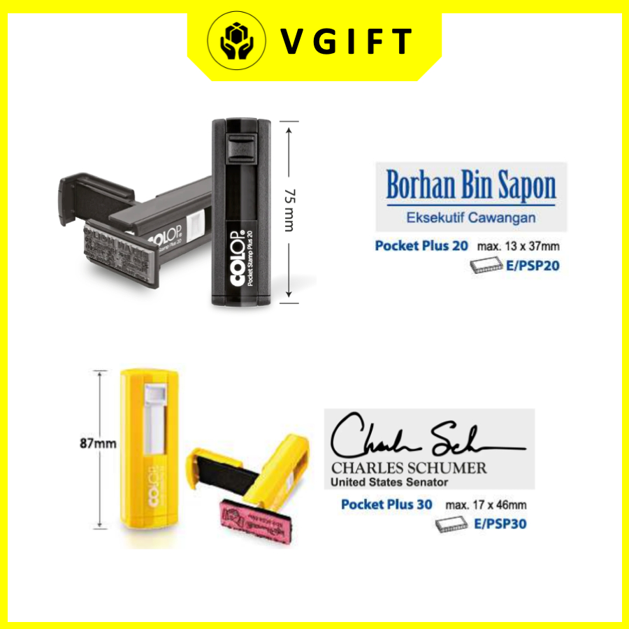 COLOP Self-Inking Portable Pocket Plus 20 30 Rubber Stamp Chop | Shopee ...
