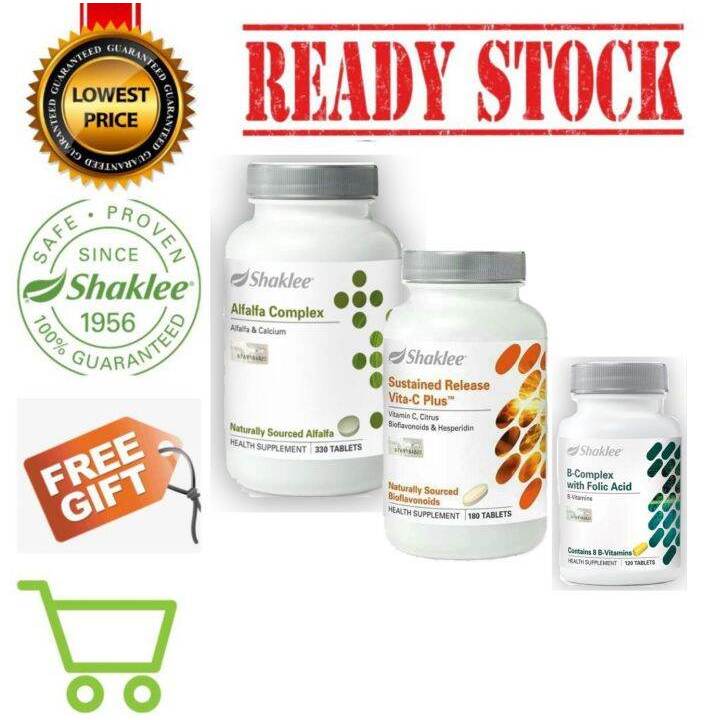 Shaklee Set Resdung (Alfalfa 330's + Vita-c 180's + B-complex 30's ...