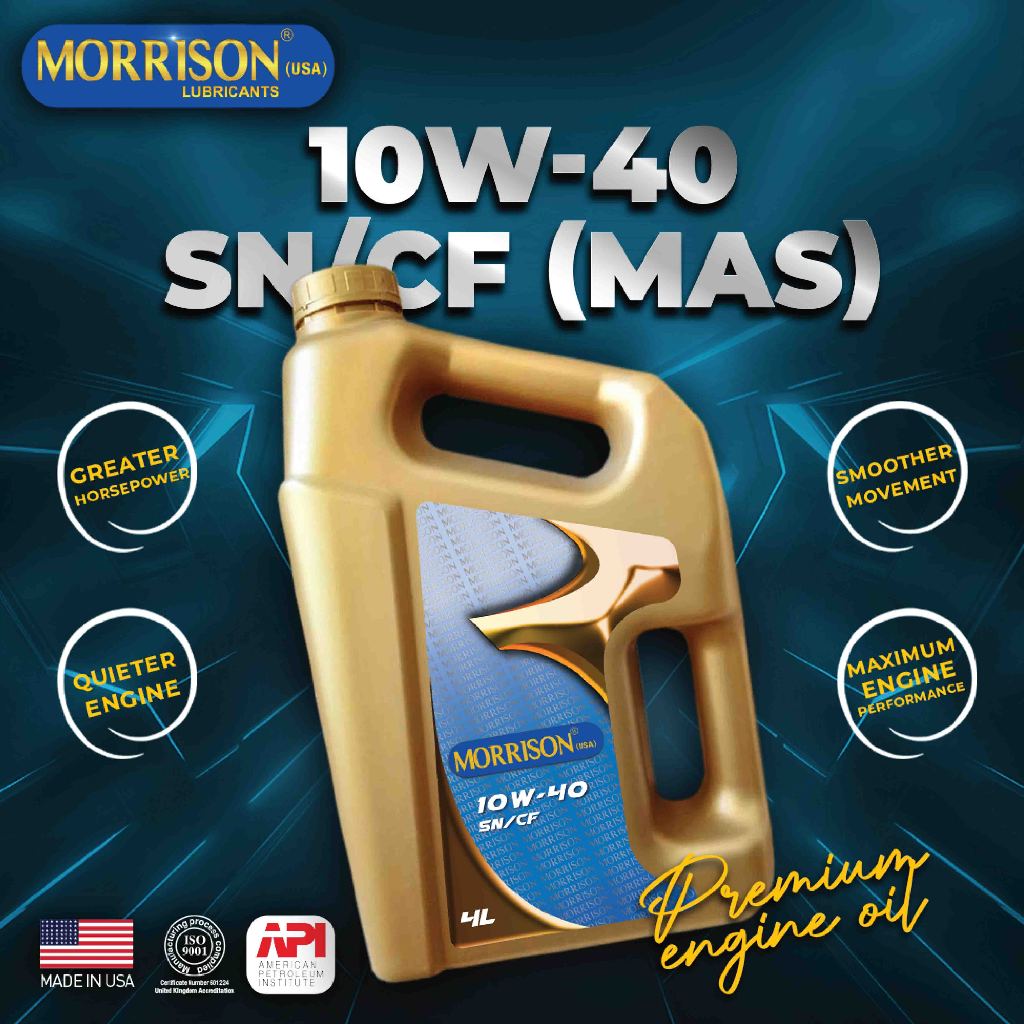MORRISON 10W-40 SEMI SYNTHETIC SN/CF MAS ENGINE OIL PERFORMANCE SERIES ...