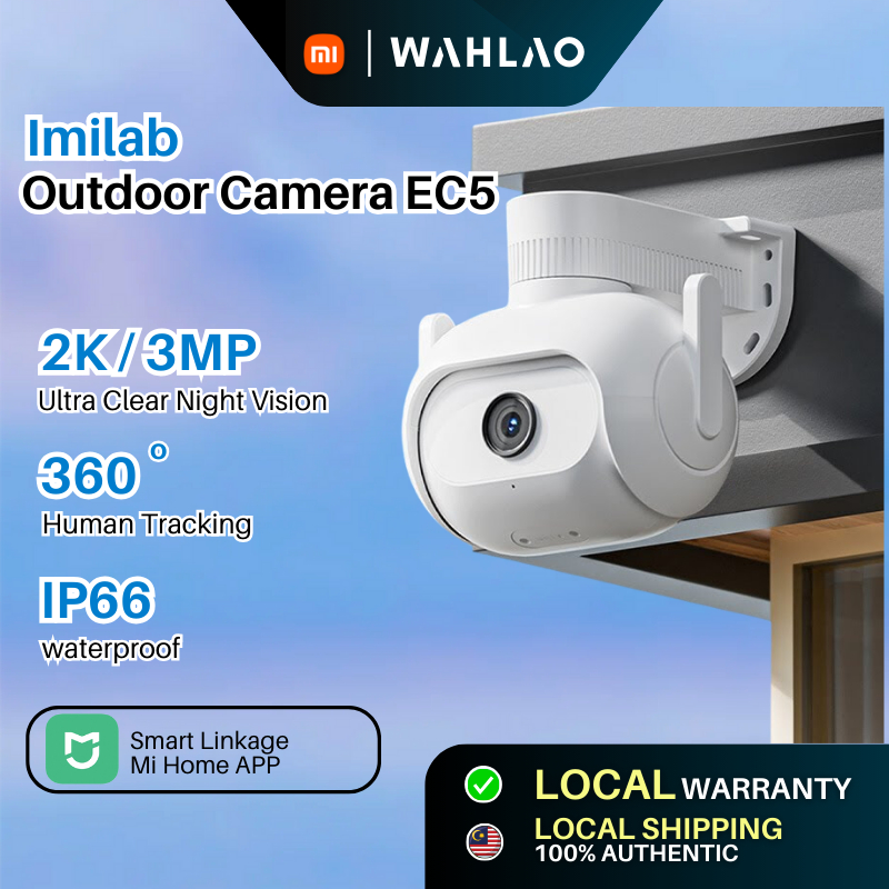 【Official】Imilab EC5 Floodlight Camera 2K Outdoor Waterproof Smart Home Wi-Fi Mi Home App link ...