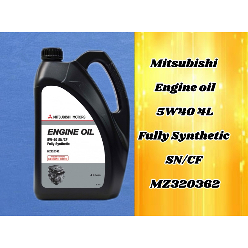 Mitsubishi Engine oil 5W40 4L Fully Synthetic SN/CF MZ320362 | Shopee ...