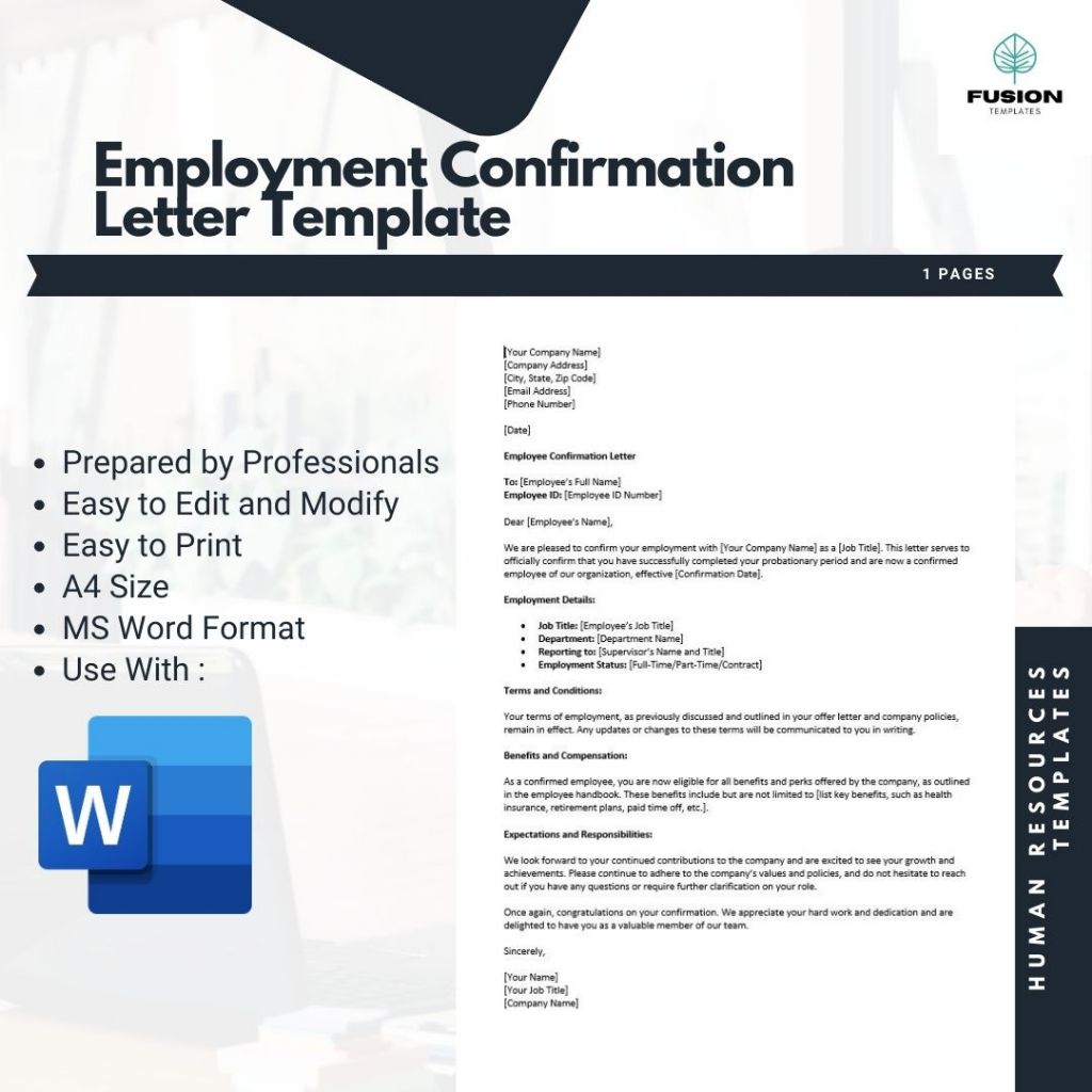 Employee Confirmation Letter Template | Shopee Malaysia