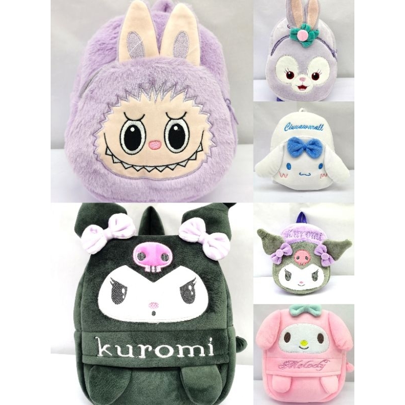 Labubu Kuromi Melody Backpack Plush Soft for Kids School Beg Backpack Kuromi Labubu Melody Kain ...