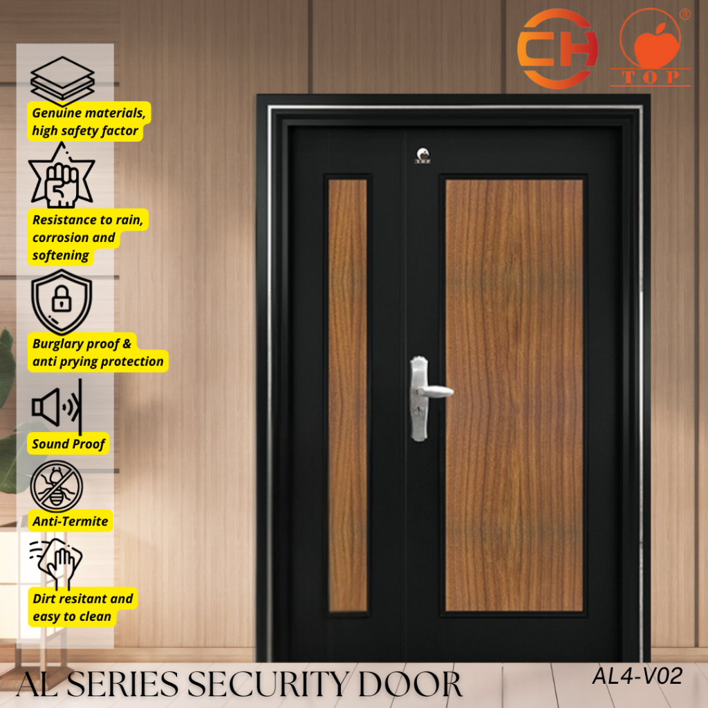 Top Security Door AI Series Wood grain Free Welding installation Klang ...