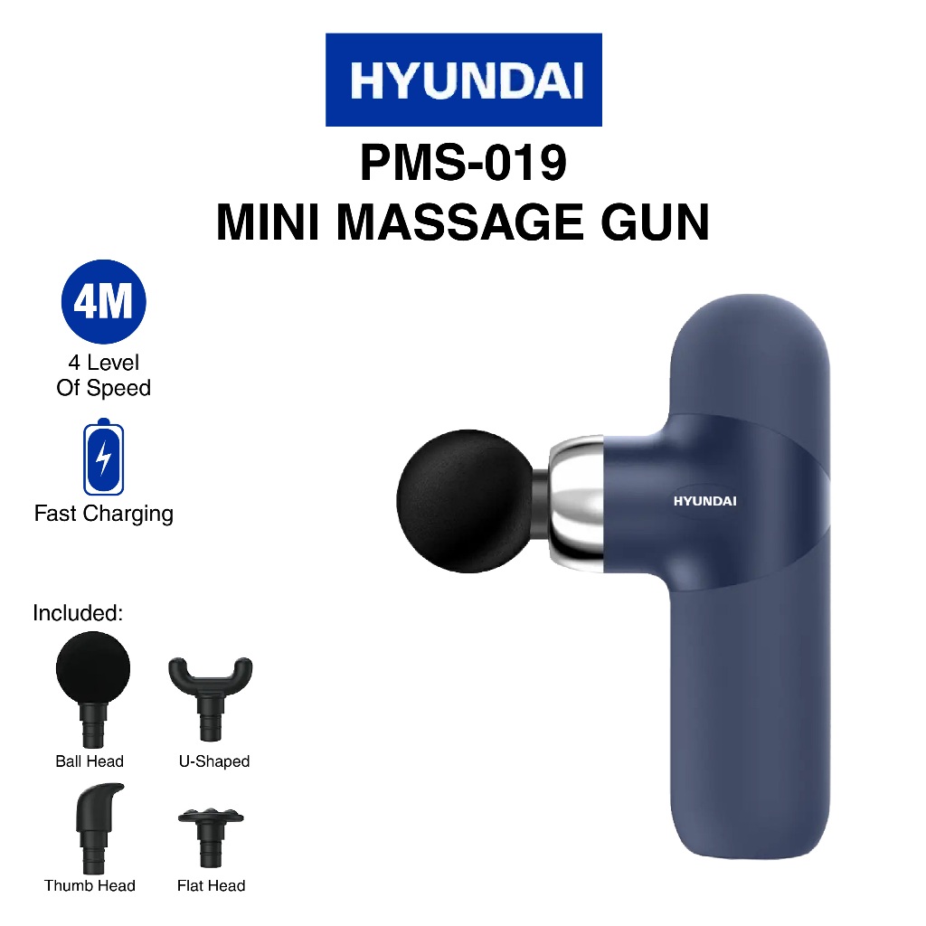 Hyundai PMS-019 Massager Gun Strong Vibrating Quiet Electric Fascial ...