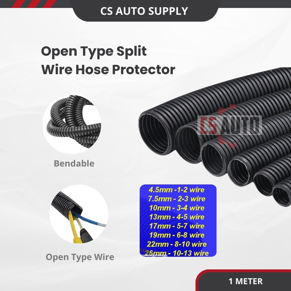 1meter x Wire Hose Cable Open Flexible Protect Hose Pelindung Wayar ...