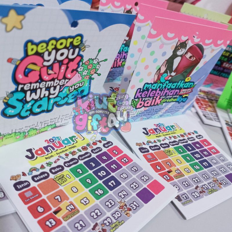 Kalendar Kuda 2026 mini, a4, cute comel kata hikmah calendar custom ...