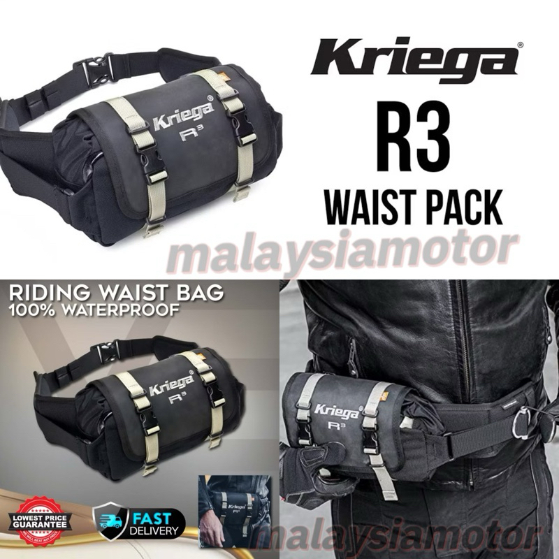 KRIEGA R3 WATERPROOF WAIST BAG PREMIUM QUALITY READY STOCK!!! | Shopee ...