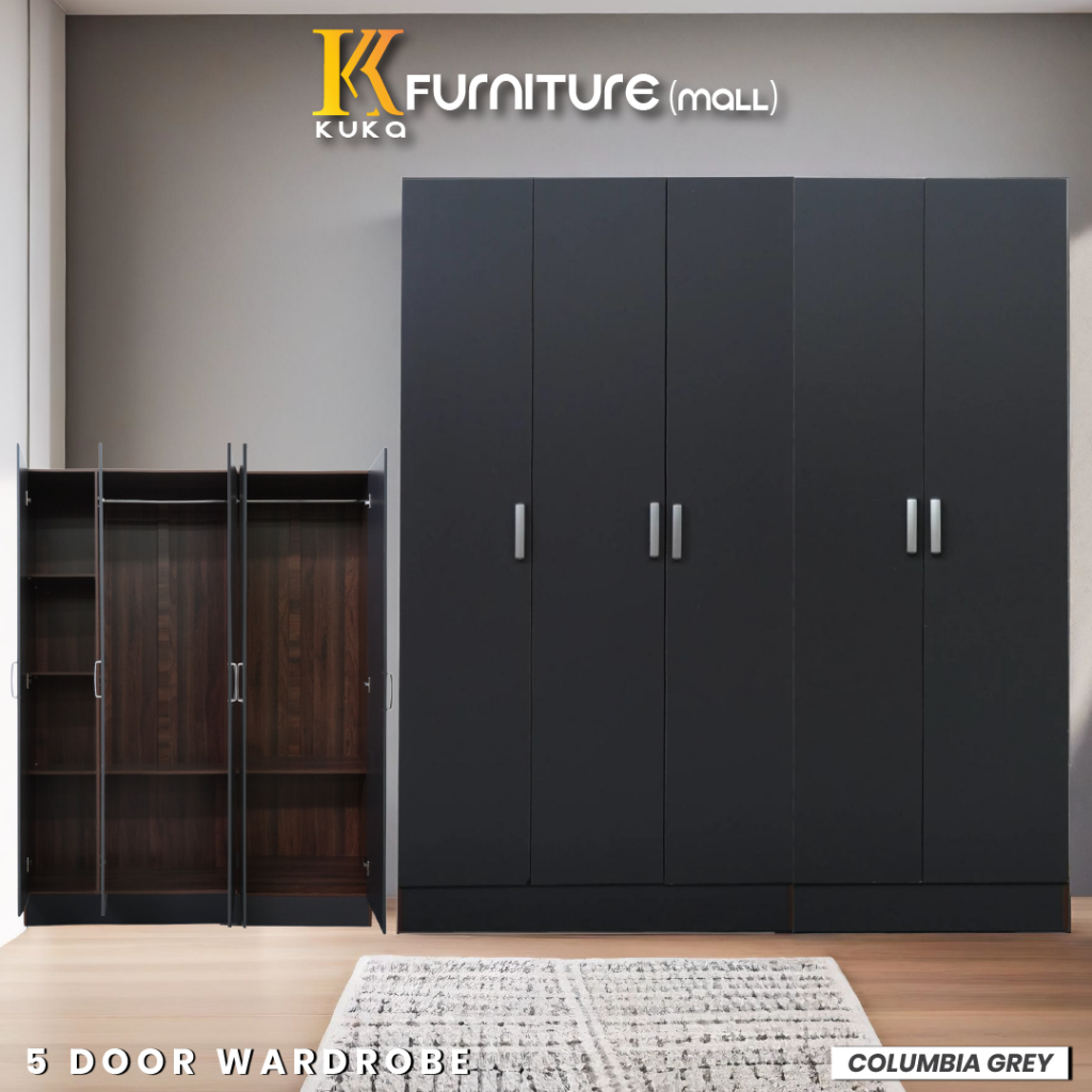 Modern 5 Door Wardrobe Almari Baju Murah Almari Pakaian 5 Pintu ...
