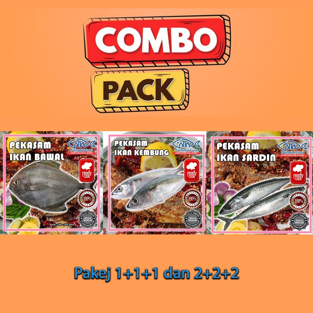 COMBO Pekasam Ikan Bawal, Sardin dan Kembong | Shopee Malaysia