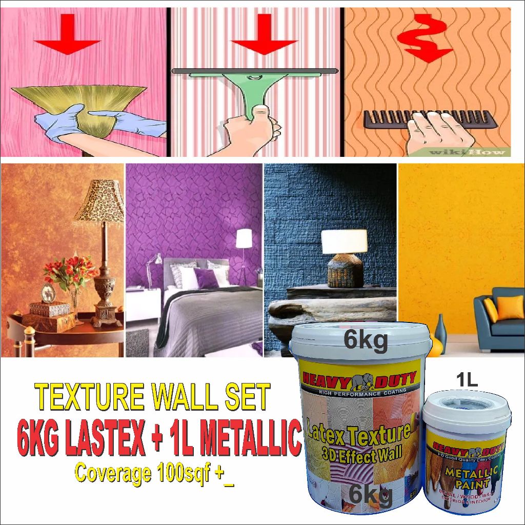 ( FULL SET LATEX TEXTURE PAINT ) Cat Texture (6KG KOSELASTEX + 1L ...