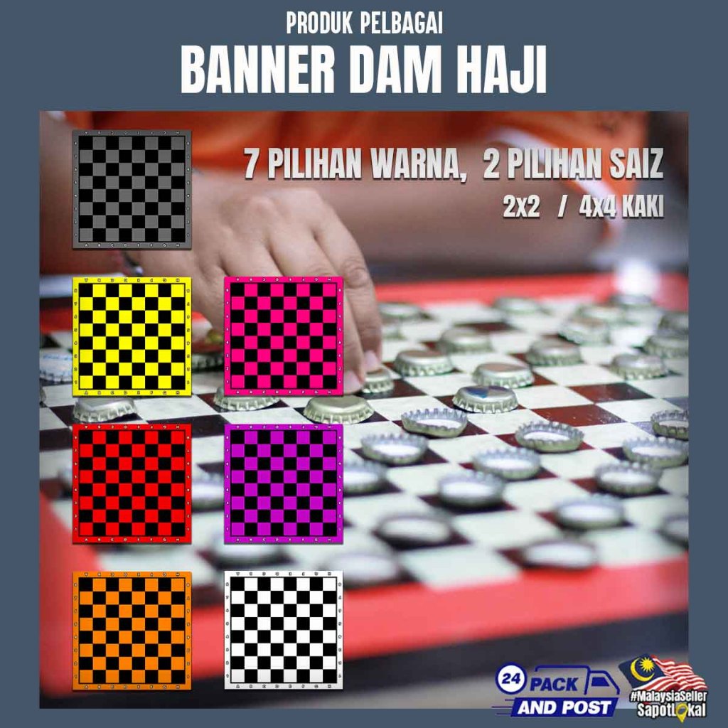 DAM HAJI / Dam Haji Saiz Kecil & Sederhana / Papan Catur / Checker ...