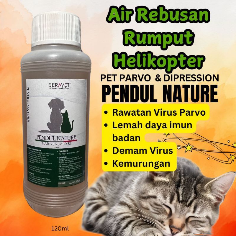 PENDUL NATURE Air Rebusan Air Rumput Helicopter vitamin kucing 120ml ...