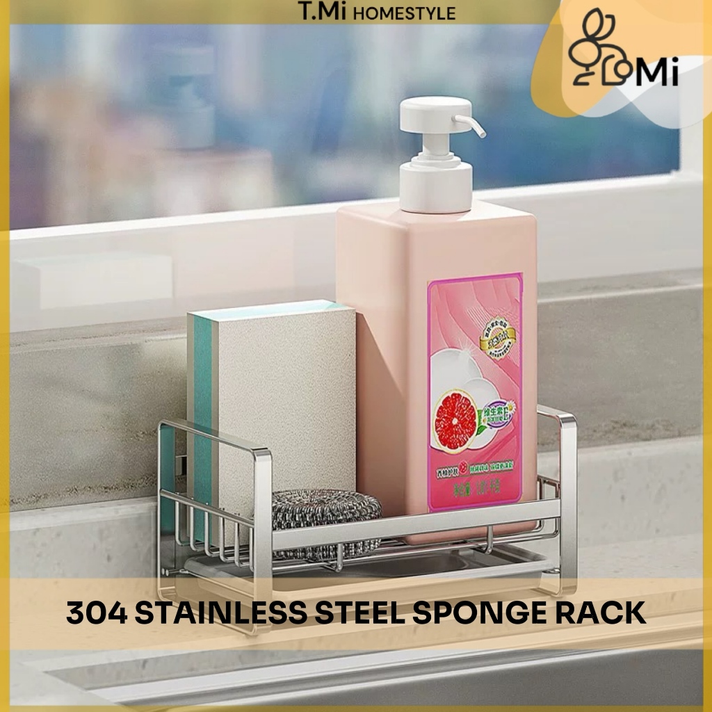 TMi Rack 304 Stainless Steel Kitchen Sponge Holder Rack Sink Countertop ...