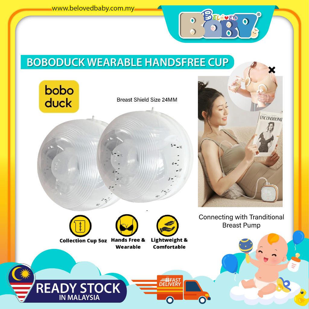 Boboduck Wearable Handsfree Breastmilk Collection Cup (Pair) | Shopee Malaysia