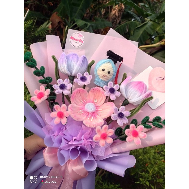 Pipecleaner bouquet | Bunga kawat Bulu | Bunga Graduasi | Shopee Malaysia