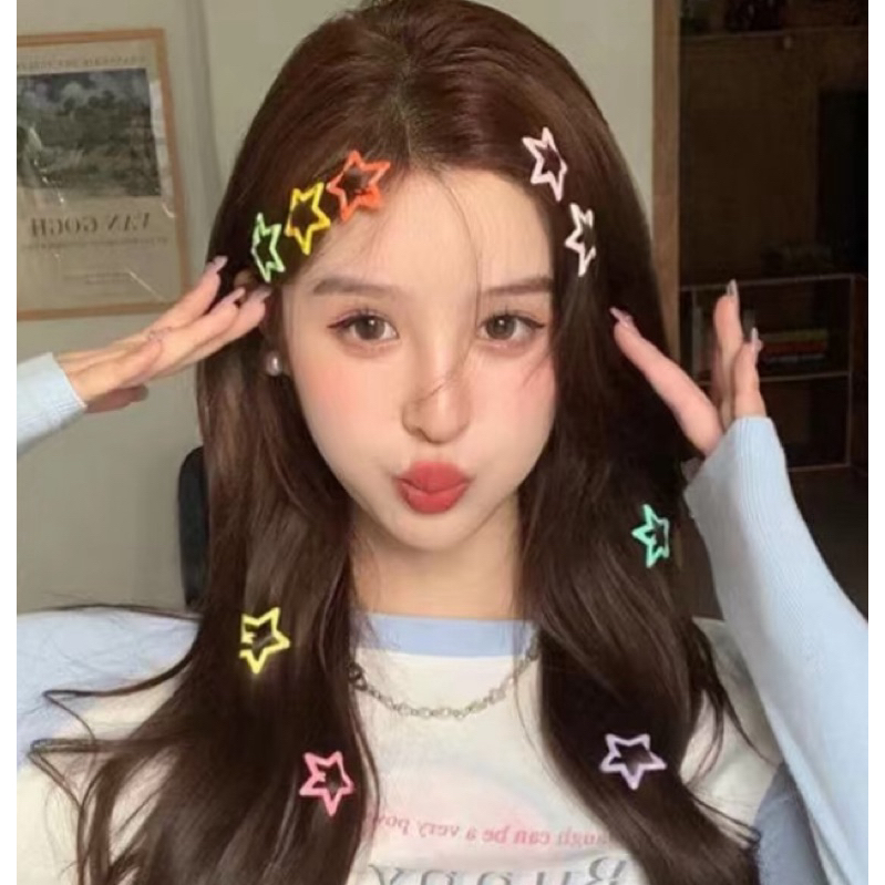 Colourful Hair Pin Tiktak Pin Rambut Kids Hair Pins Hair Accessories ...