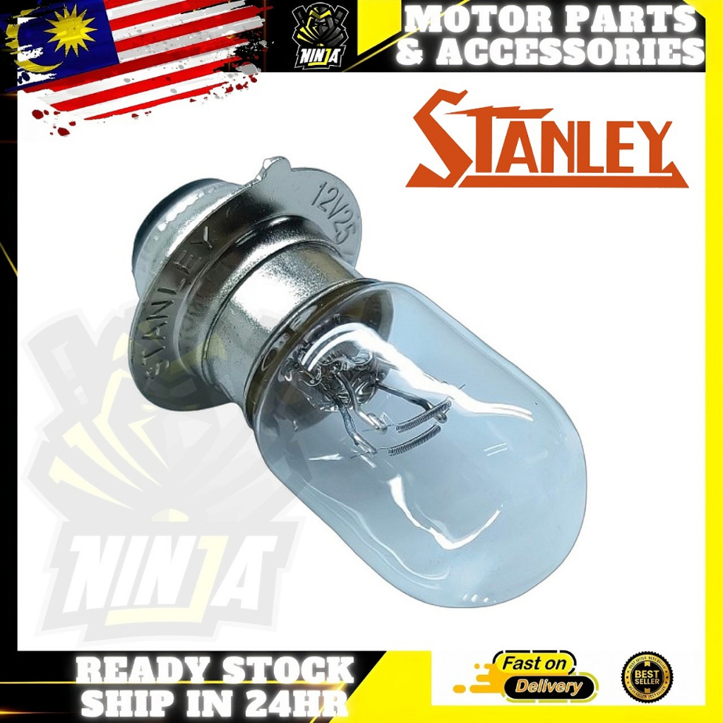 MOTORCYCLE HEAD LAMP BULB [STANLEY] HEADLIGHT BULB (1PC) T19 12V 25/25W ...