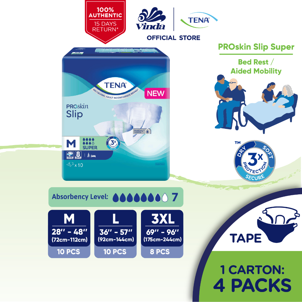 TENA PROskin Slip Super Adult Diaper M80 / L80 / 3XL32 | Shopee Malaysia