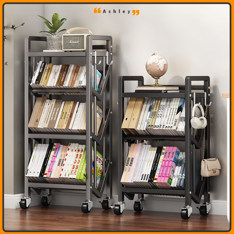 Bookshelf Almari Buku Steel Metal Book Rack Rak Buku Besi 2/3/4/5Tier ...