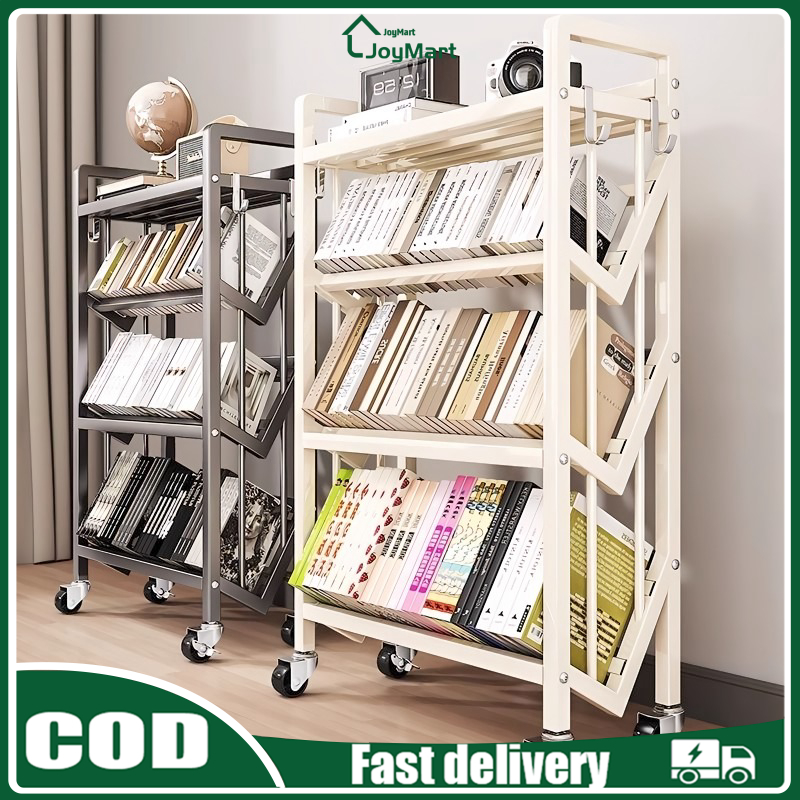 Bookshelf Almari Buku Steel Metal Book Rack Rak Buku Besi 2/3/4/5Tier ...
