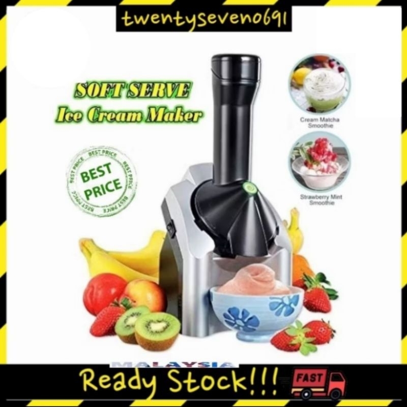 Soft Serve Ice Cream Marker DIY Fruit Ice Cream Maker Machine / Sejuk ...