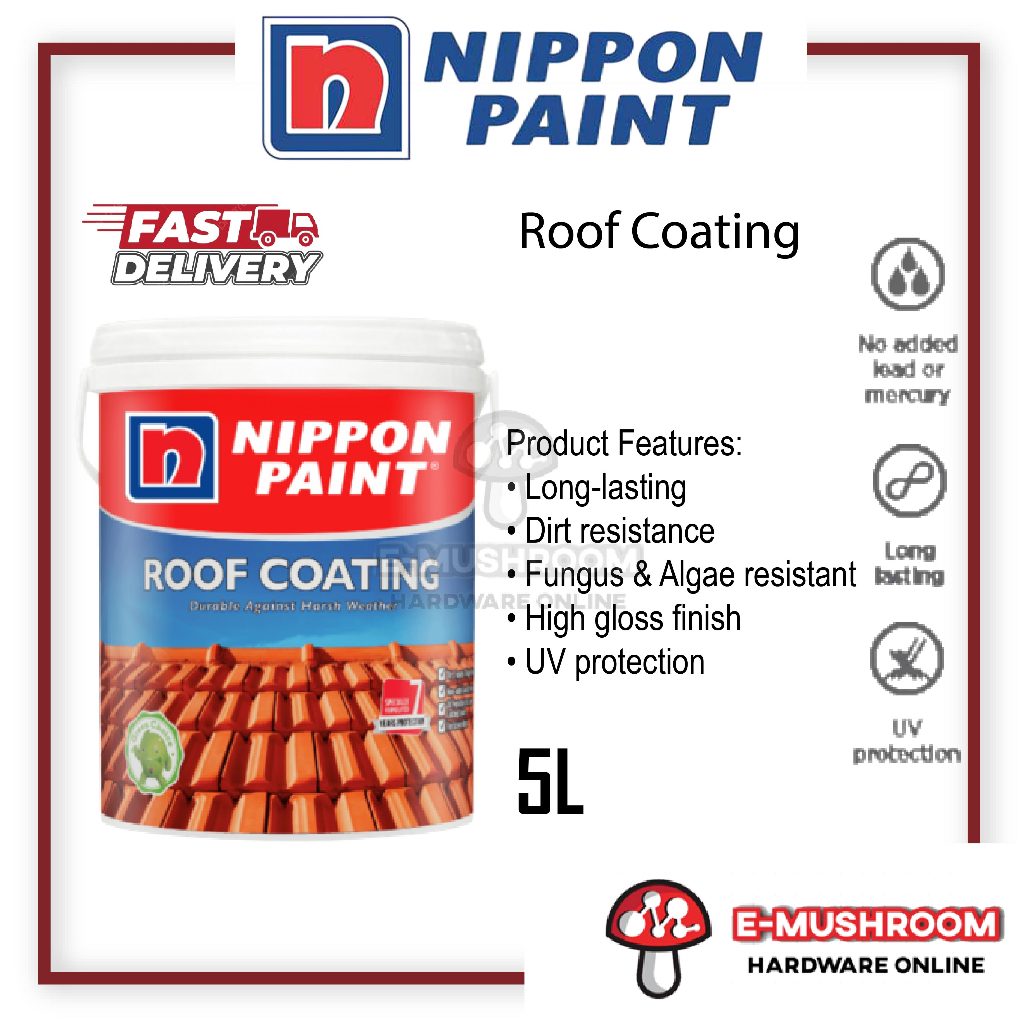 5L Nippon Paint Roof Coating | Shopee Malaysia