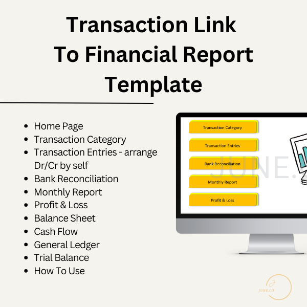 Transaction Link To Financial Report Template Pautan Transaksi Ke Templat Laporan Kewangan ...