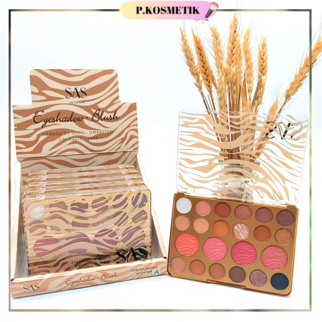 SAS 22 COLOR GLITTER EYESHADOW & BLUSHER MAKE UP PALETTE | Shopee Malaysia