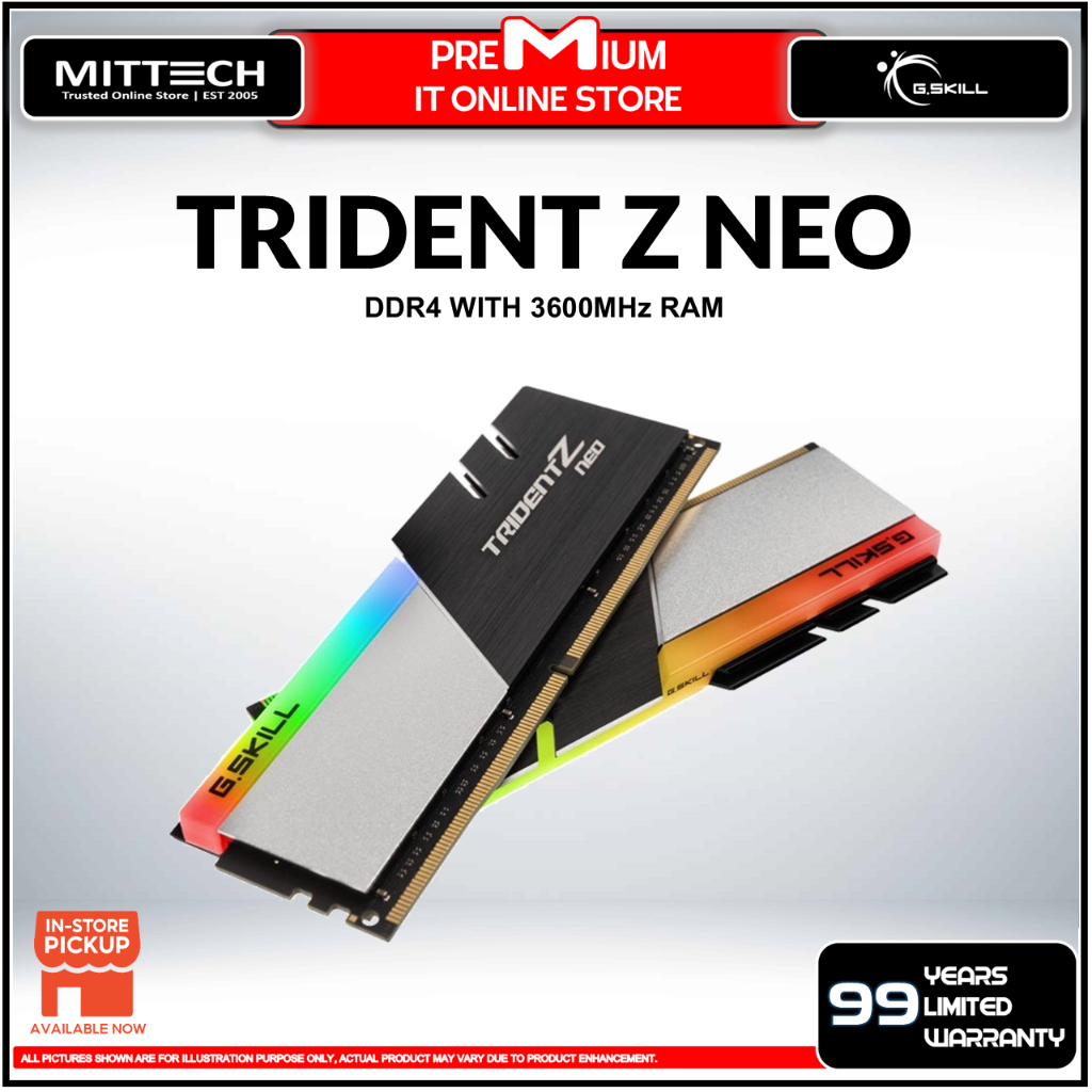 G.SKILL Trident Z Neo DDR4 Desktop RGB RAM | Dual Channel Kit | 3600MHz ...