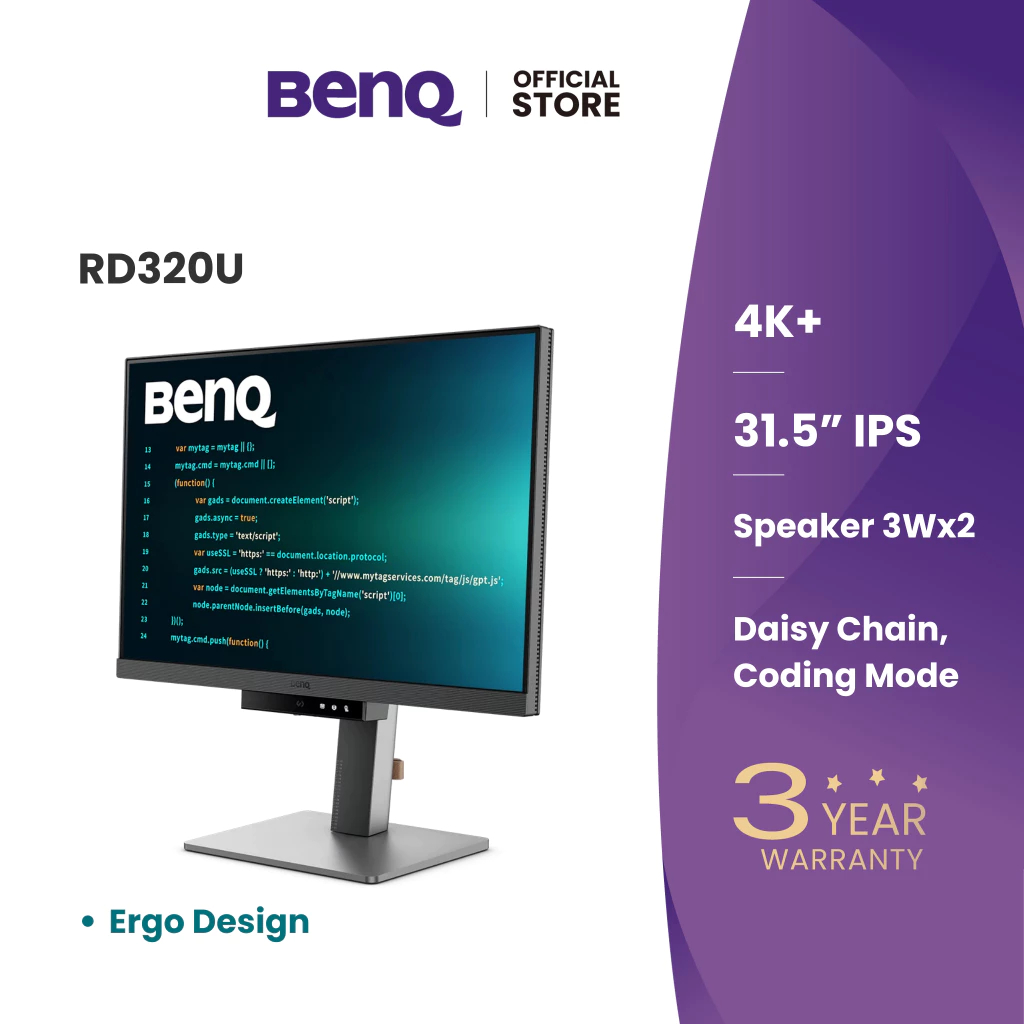[NEW] BenQ RD320U Programming Monitor｜32” 4K+｜Coding Modes｜ USB Type-C｜Nano Matte Panel｜IPS ...