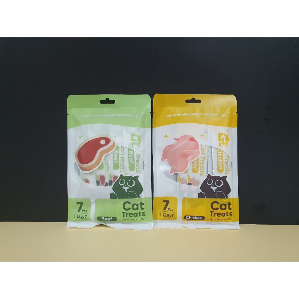 EZPET Cat Treat 100% Cat Treats Snack Cat Stick Makanan Kucing 12g x 7 ...