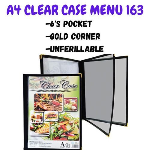 EMI-FILE A4 Menu Triple Stand Fold Holder / Transparent Clear Menu ...