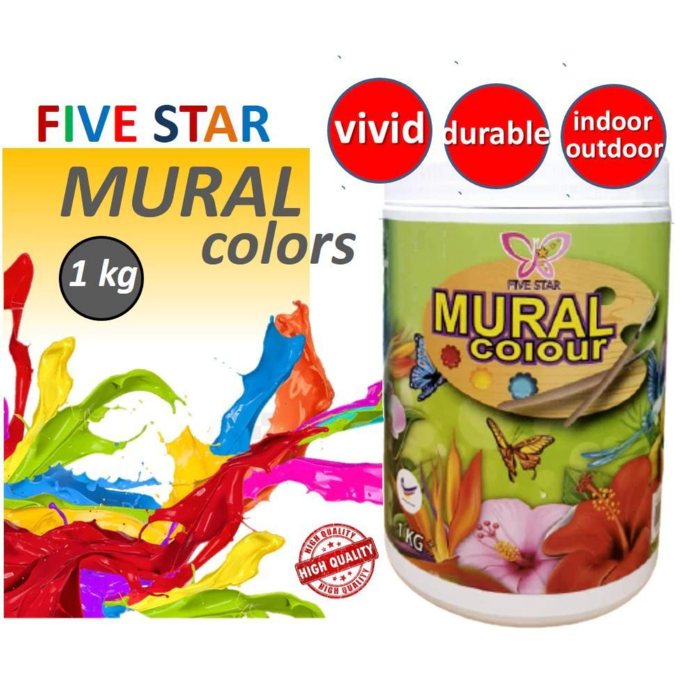 (FIVE STAR) Mural Colour Paint 1 kg | Poster Colour 1 Kg 5star Pelaka ...