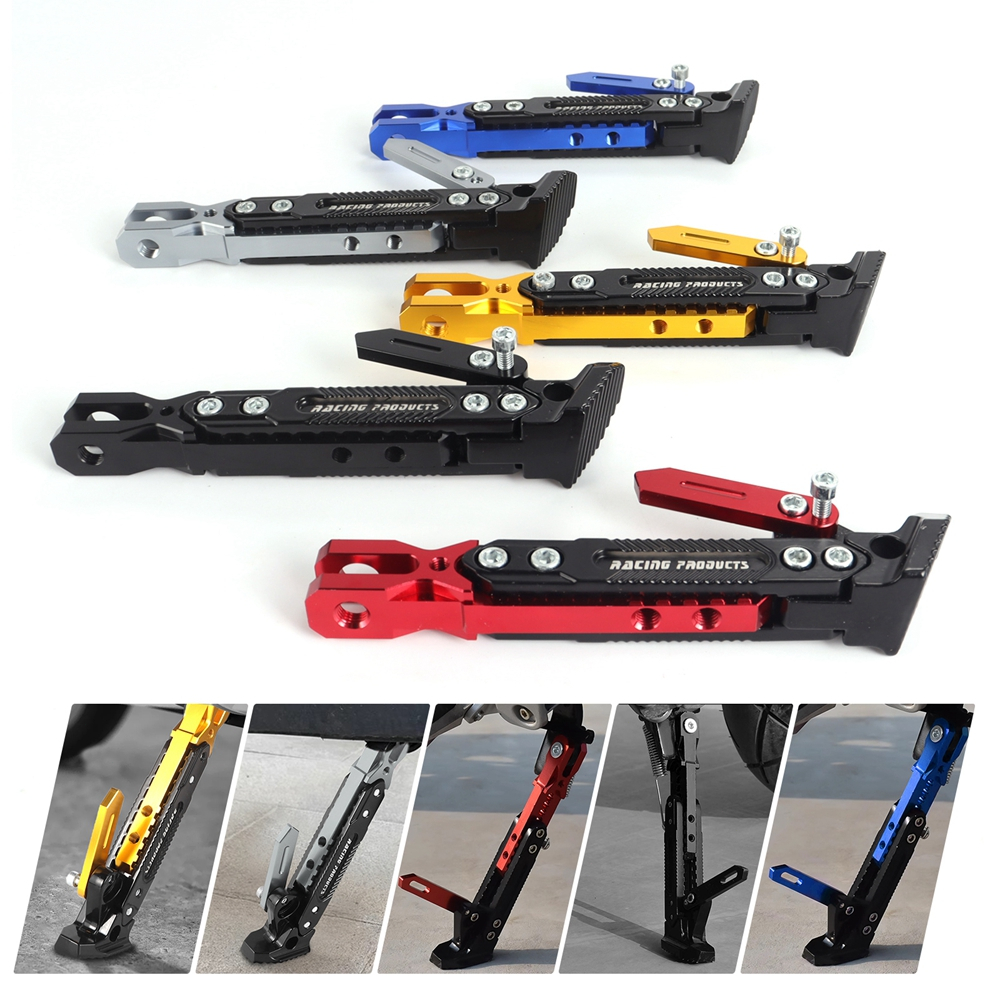 Motorcycle Adjustable Height Side Stand Foot Bracket Kickstand Tripod ...