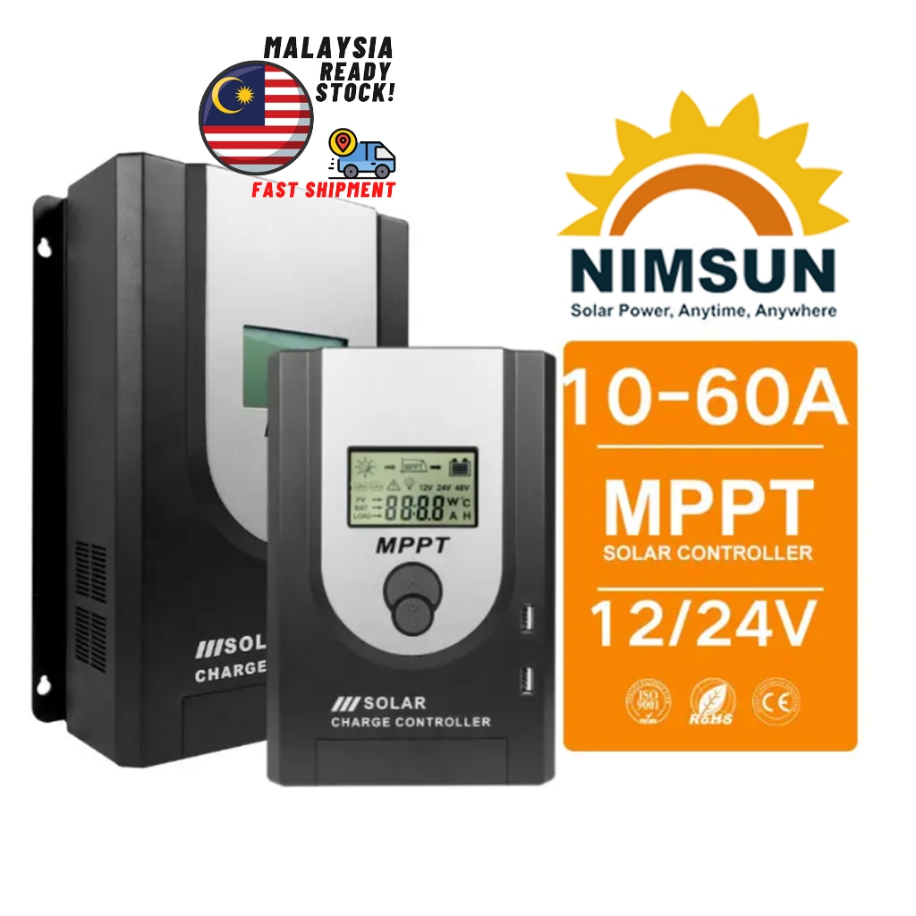 15A/ 20A/30A/50A/60A MPPT Solar controller 12/24V MPPT with display and ...