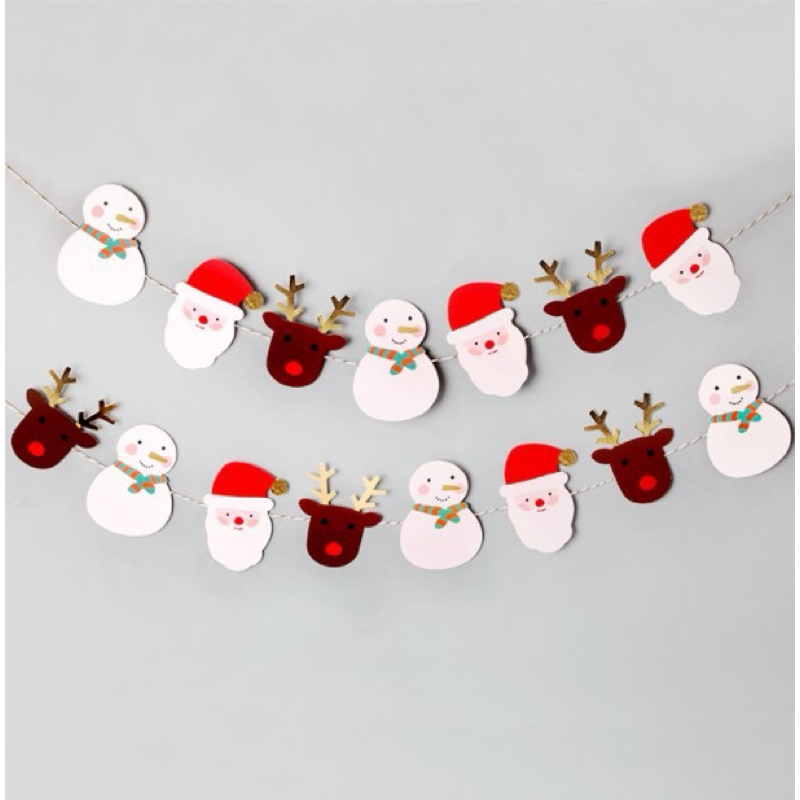 3 Styles Christmas Party Decorations Banner Banting Garland Set ...