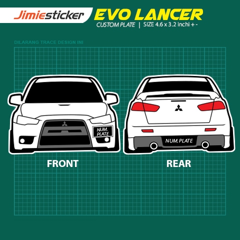 Sticker Kereta Evo 10 Lancer, Mitsubishi, Sticker Kereta, Custom ...