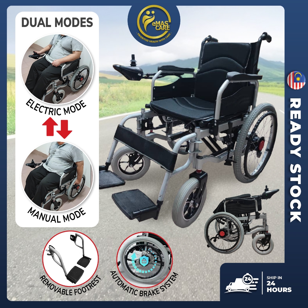 Electric Wheelchair Elderly Big Wheel Lightweight Self Propelled ...