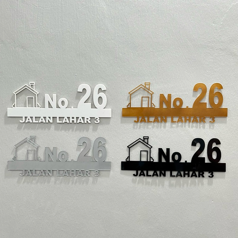 READY STOCK Custom Made Number Plate Rumah Aryclic 5MM modern House ...