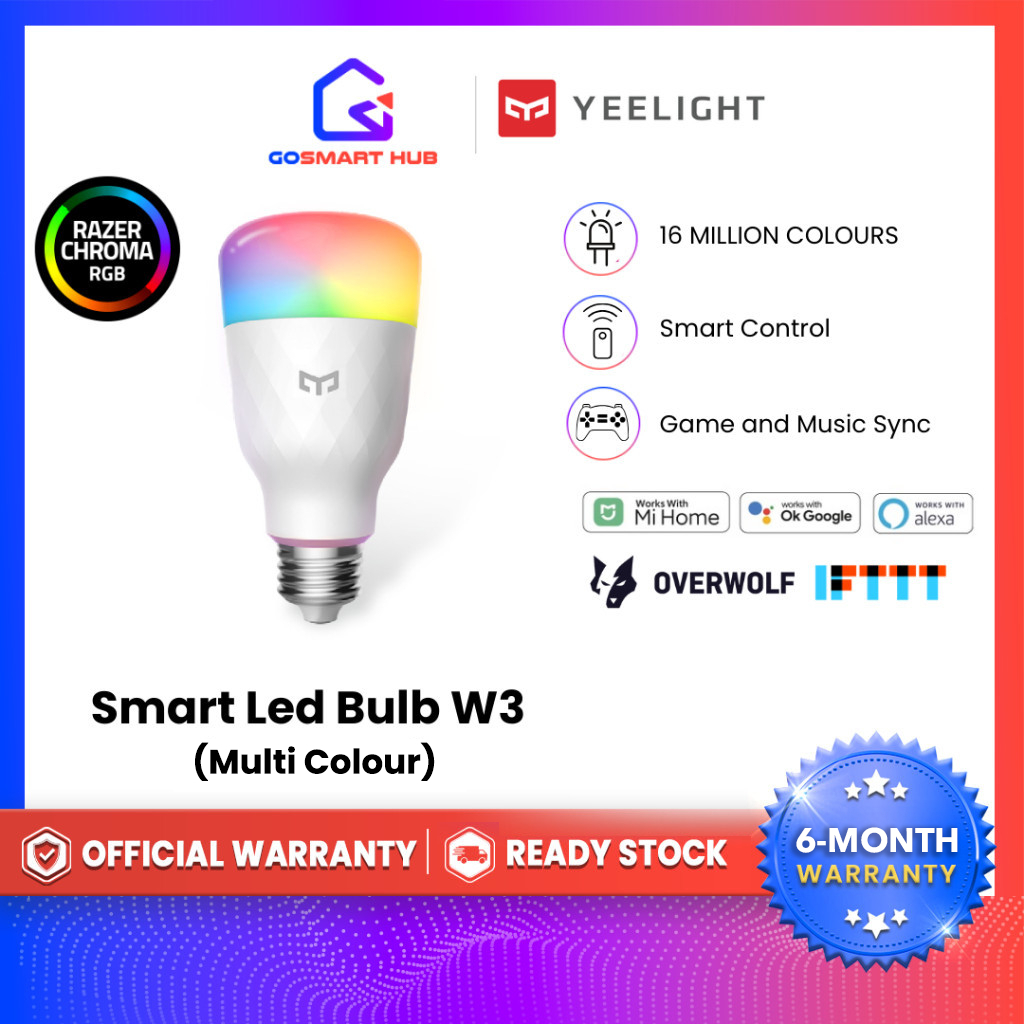 Yeelight LED Smart Bulb W3 (Multicolor) | Razer Chroma | Google ...