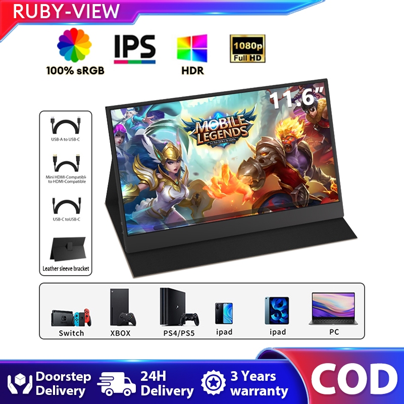 RUBY Portable Monitor Mini Monitor 1080P 75HZ IPS Game Office Switch ...