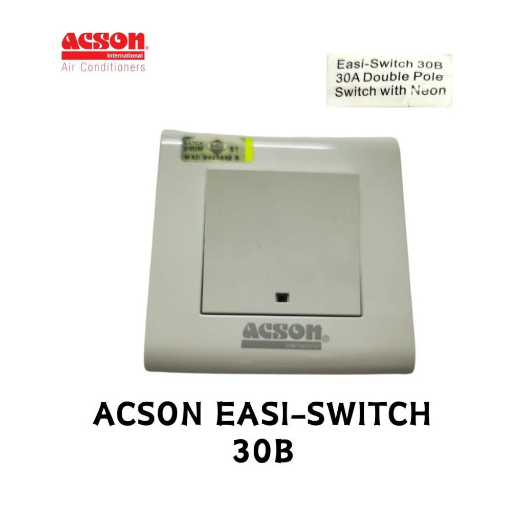 ACSON EASI-SWITCH 30B 30A DOUBLE POLE SWITCH WITH NEON | Shopee Malaysia