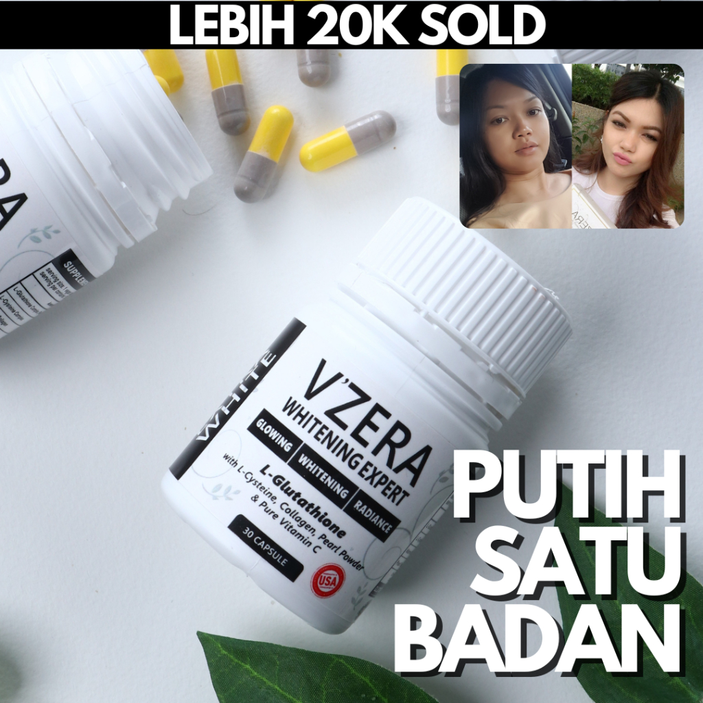 Vzera Extra White Putih Glow | Glutathione + Vitamin C 1000mg | Milky ...