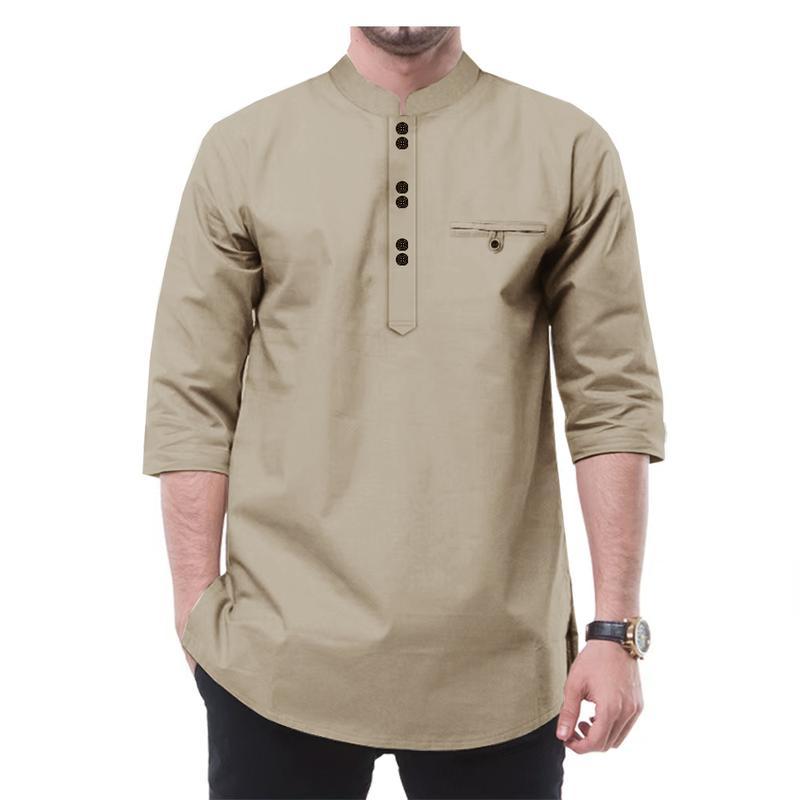 Men Csual Kurta 3/4 Sleeves Front Buttom Style New Trending Design ...