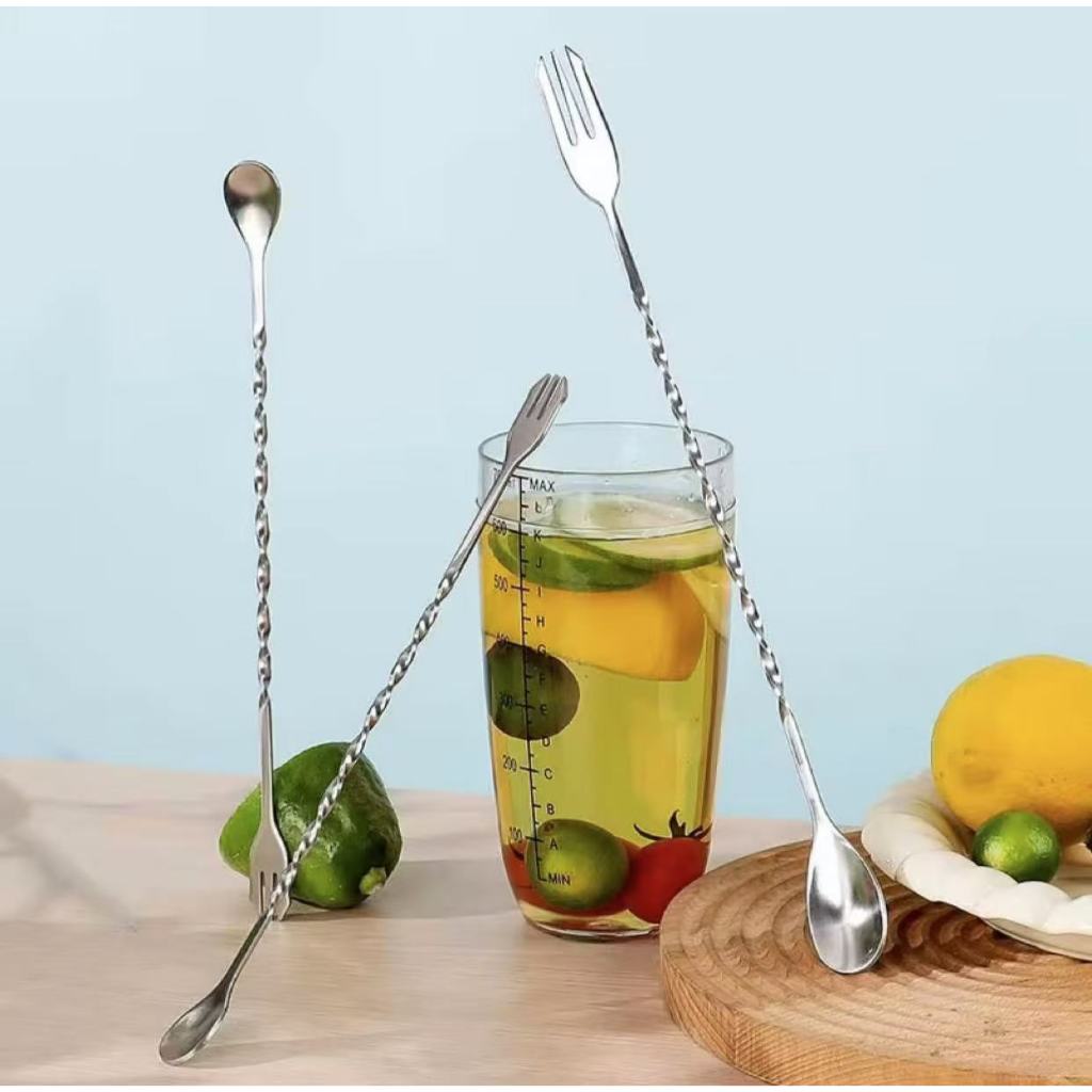 Stainless Steel Dual Head Stirrer Cocktail Bar Mixing Spoon Swizzle ...